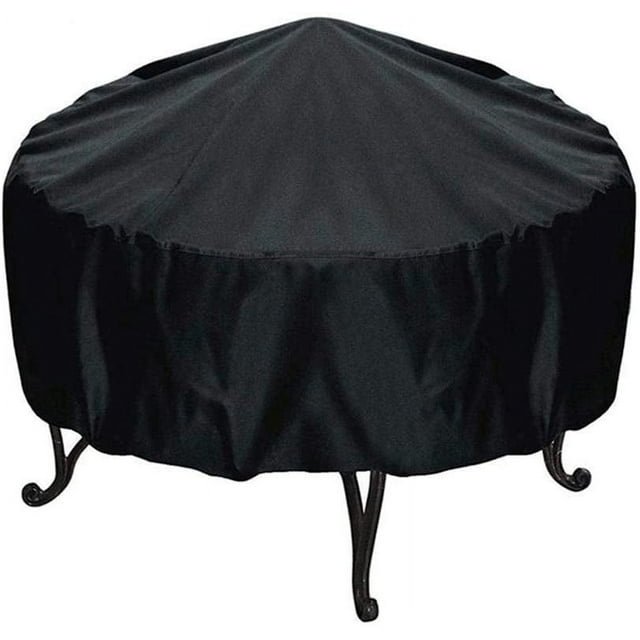 Round Outdoor Fire Pit Cover BBQ Waterproof Oxford with Drawcord, Wind ...