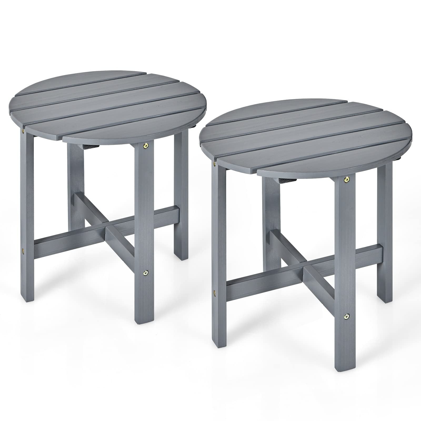 Round Outdoor Side Table, 18 Inch Adirondack Table, Outdoor Indoor ...