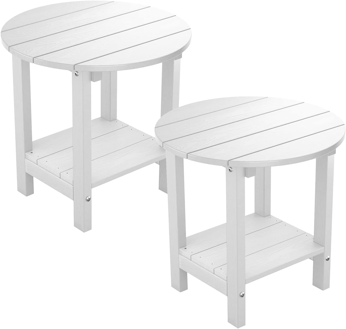 Round Outdoor Side Table Adirondack Tables 18 Inch Chairside End Tables ...