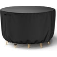 Round Outdoor Table Cover, 600D Heavy-Duty Waterproof Patio Furniture ...