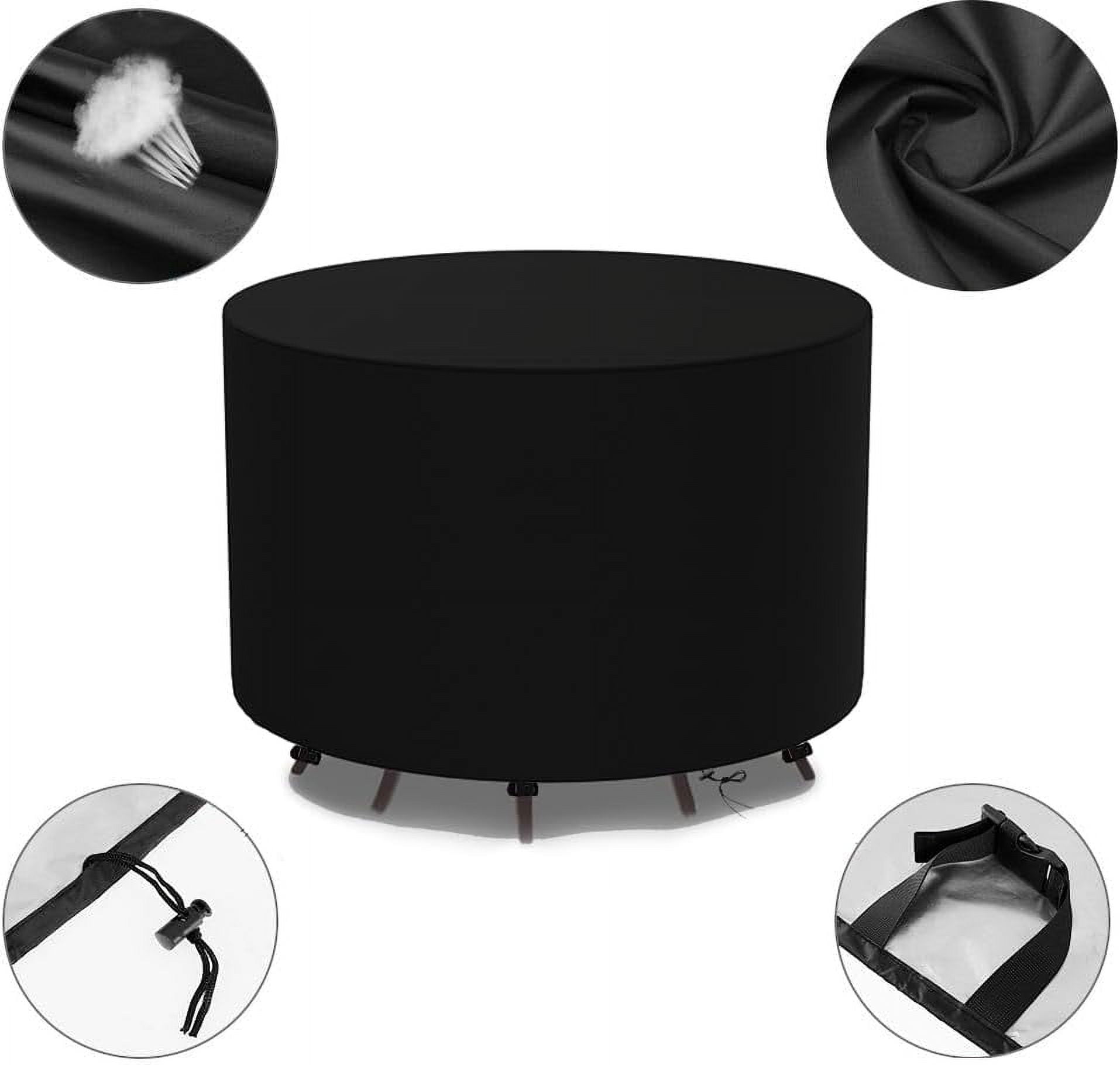 Round Outdoor Table Cover Waterproof 600D Round Patio Furniture Covers ...