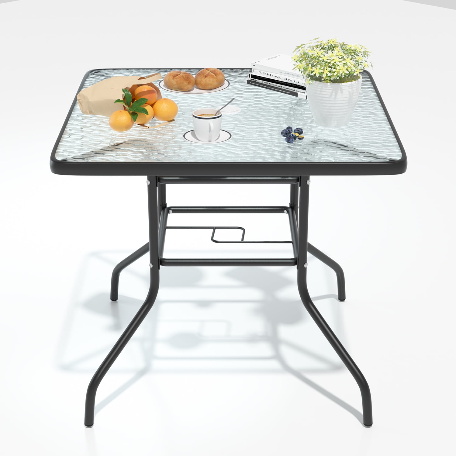 Rectangle Outdoor Table, Small Patio Table, Patio Table With Umbrella ...