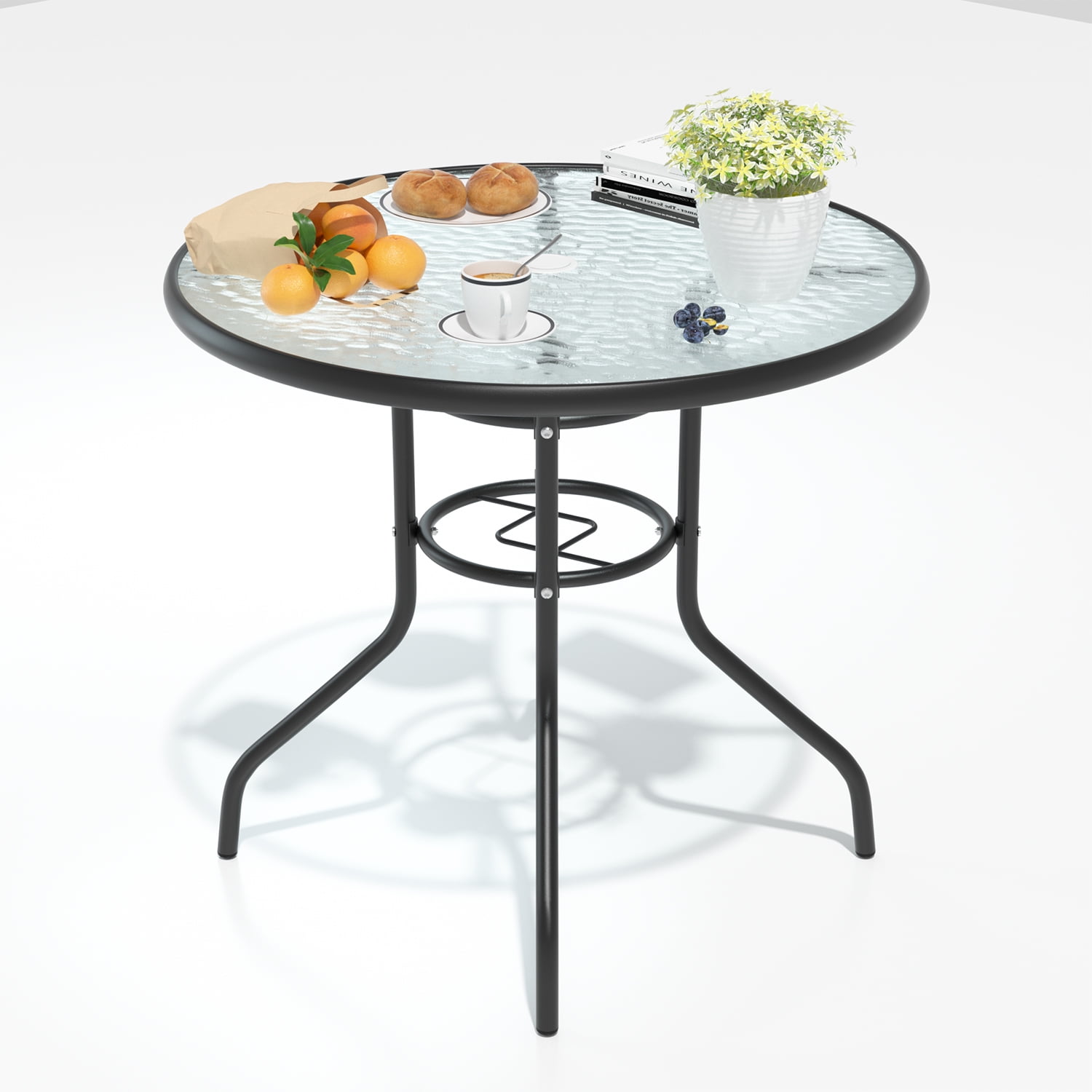 Round Outdoor Table, Small Patio Table, Patio Table With Umbrella Hole ...