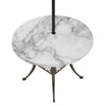 Round Outdoor Tablecloth with Umbrella Hole and Zipper, Gray Marble ...
