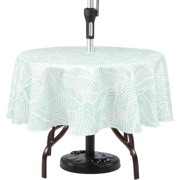Round Outdoor Tablecloth with Umbrella Hole Umbrella Tablecloth Patio ...
