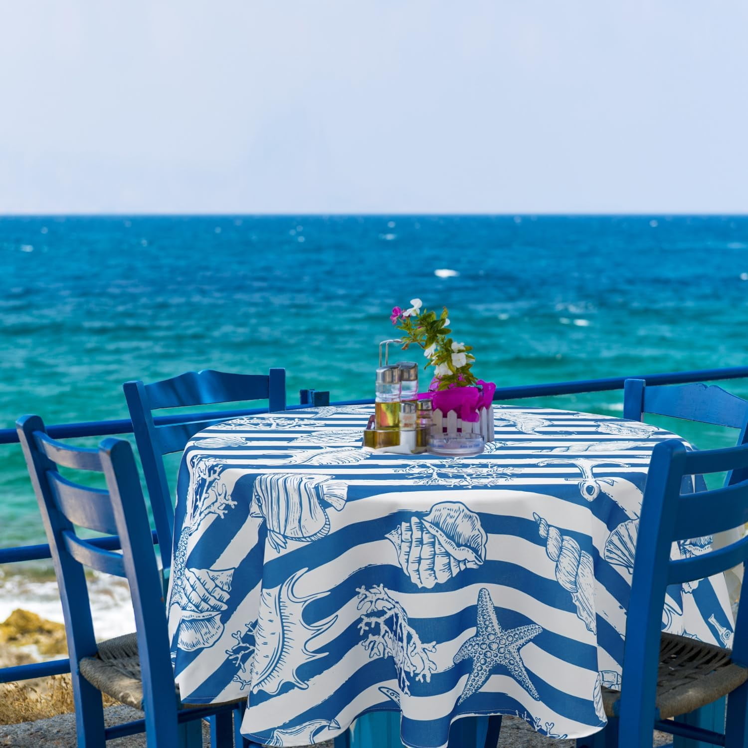 Round Outdoor Tablecloth with Umbrella Hole Umbrella Tablecloth Patio ...