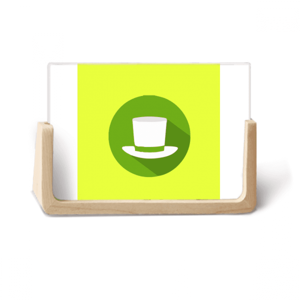 Round Outline Green Hat Icon Photo Wooden Photo Frame Tabletop Display ...