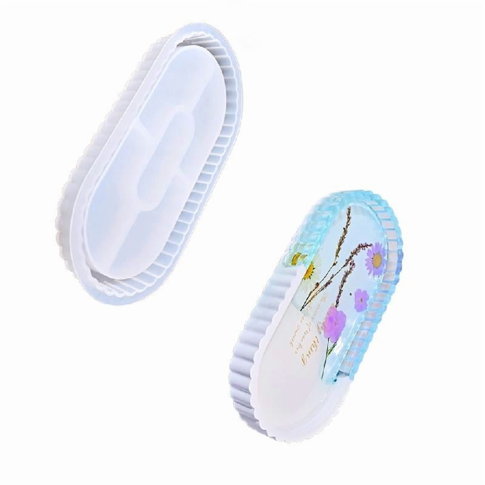 Round/Oval Shape Resin Tray Molds for Epoxy Resin Candle Holder ...