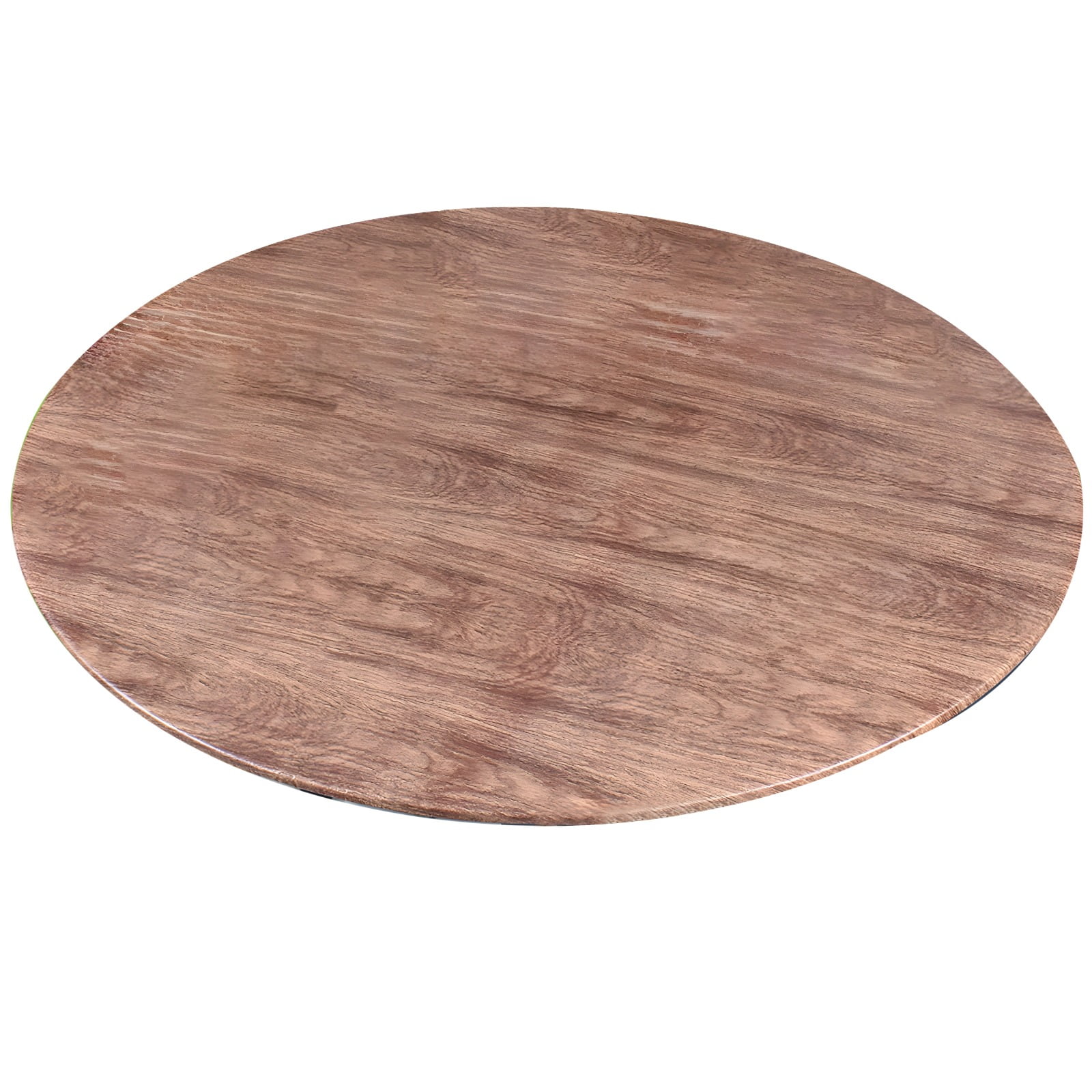 Round PVC Tablecloth, Brown Wood Grain Design, 48 Inches Waterproof ...