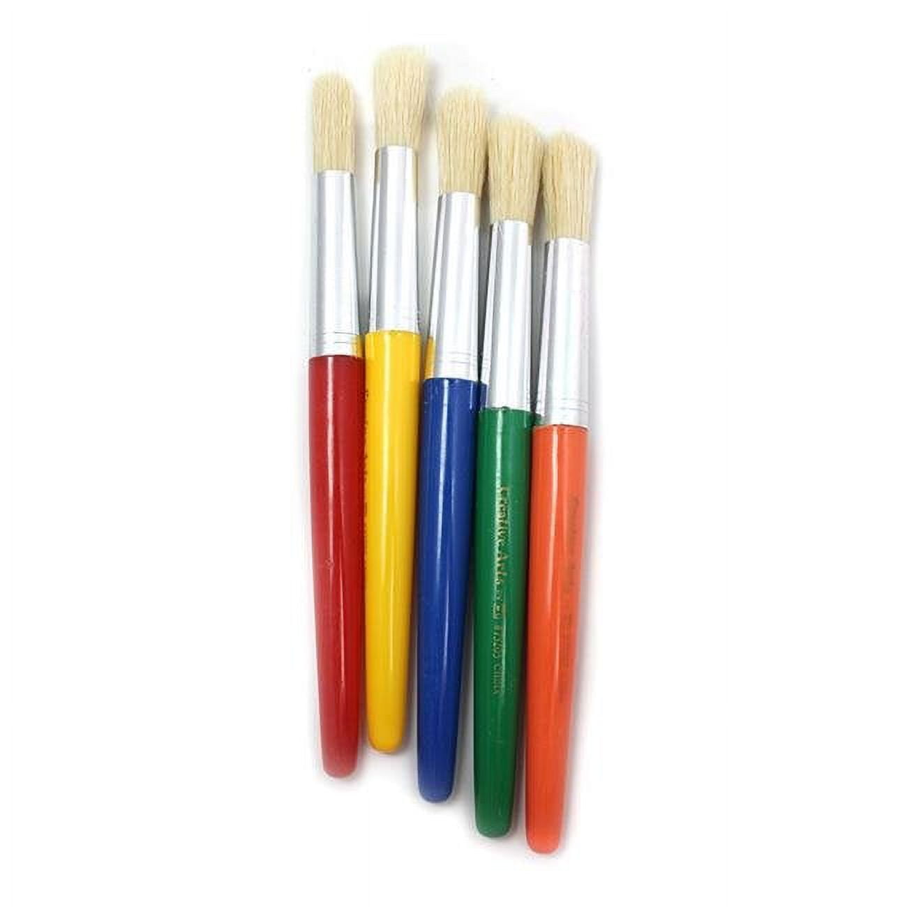 Round Paint Brushes, Short, Assorted Colors, 5 per Set, 6 Sets ...