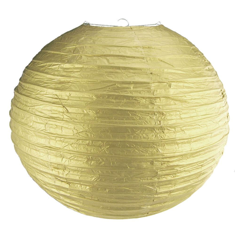 Round Paper Lantern Hanging Decor, 14-Inch, Gold - Walmart.com