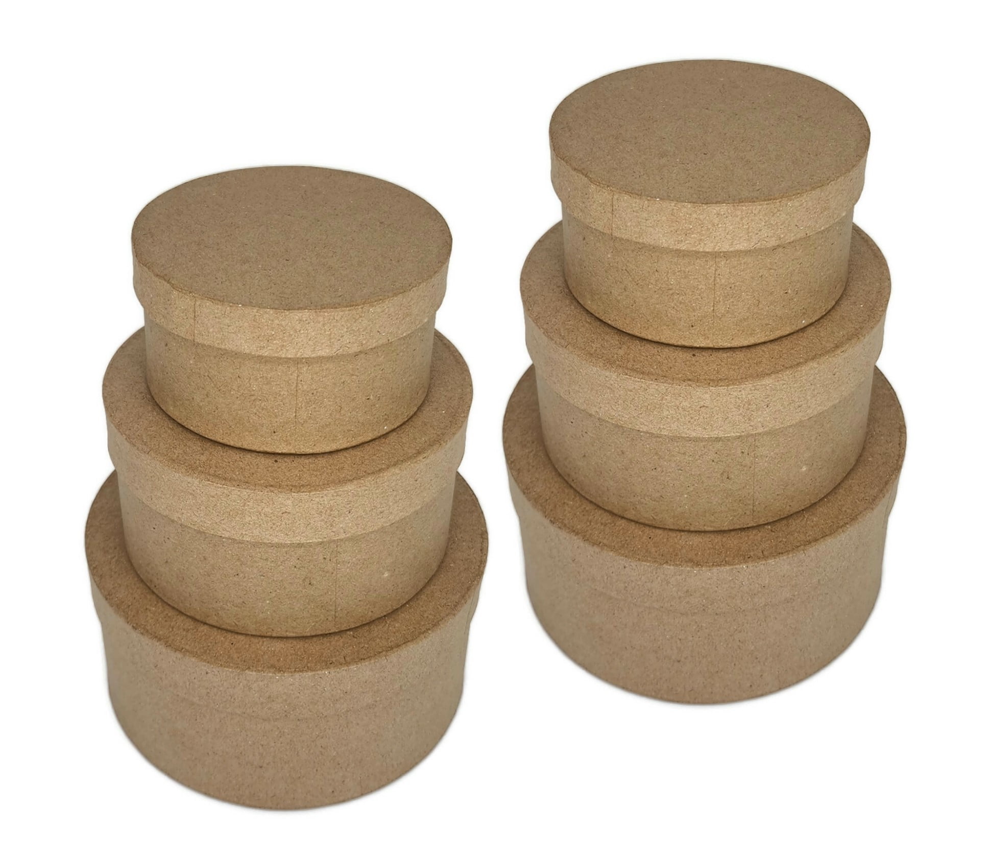 Round Paper Mache Nesting Boxes – Small Set of 6 Paper Mache Boxes with ...
