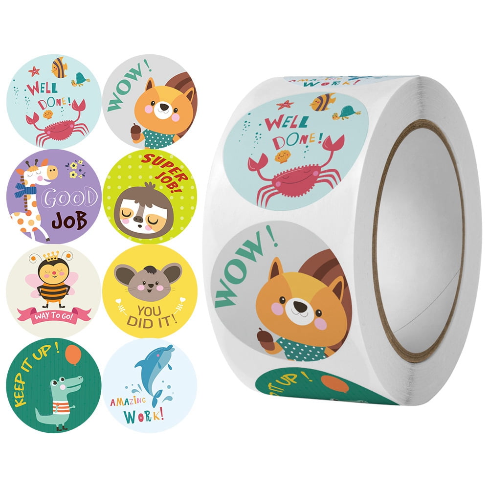 Round Paper Self-Adhesive Reward Sticker Rolls for Teacher Student ...