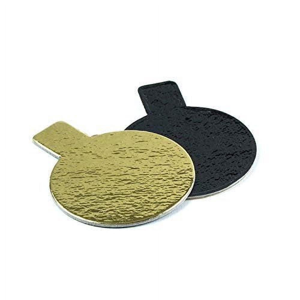 Round Pastry Board with Tab, Gold and Black, 2 Inch Diameter - Pack of ...