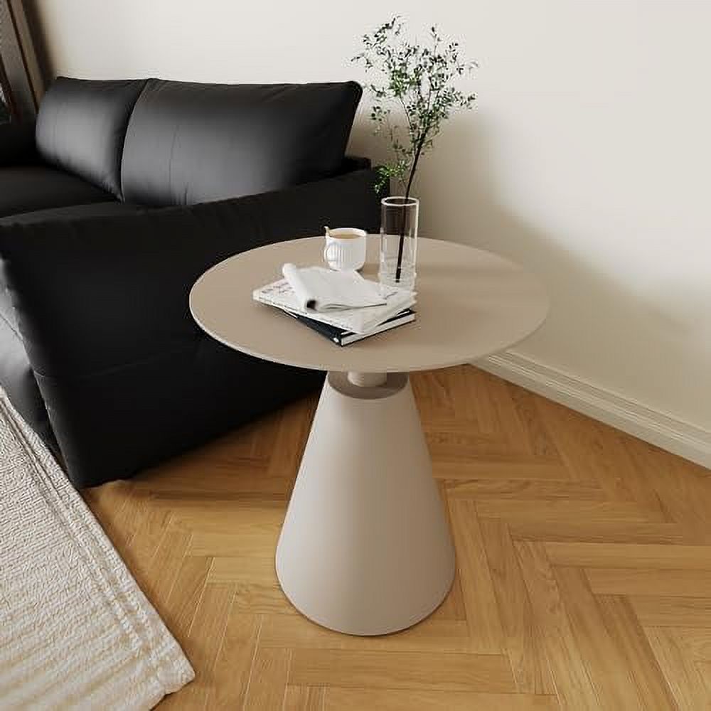 Round Patio Bistro Table, Outdoor Coffee Table Small Metal Circle End ...