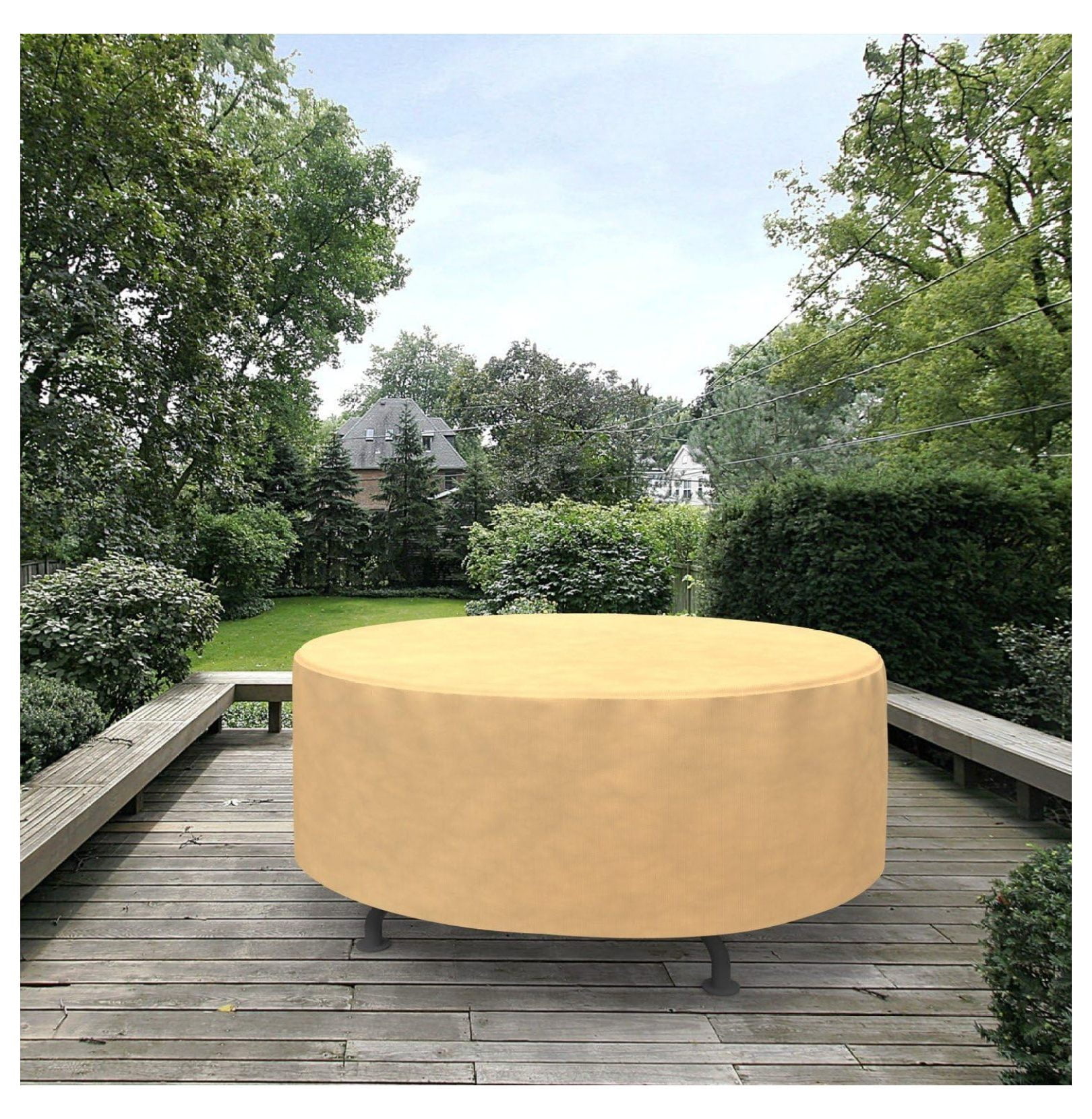 Round Patio Table Cover, Weather-Resistant Patio Table and Chair Covers ...