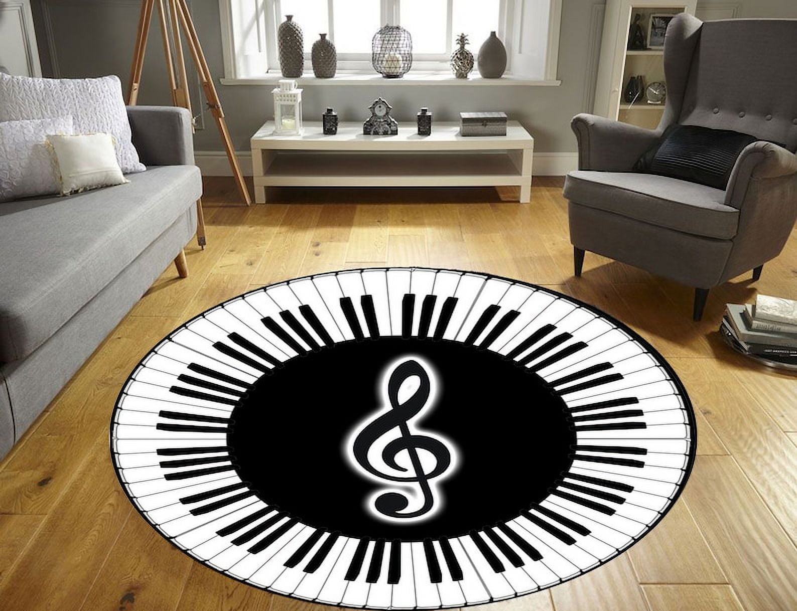 Round Piano Rug,Piano Rug, Music Rug 4x4 ft - Walmart.com