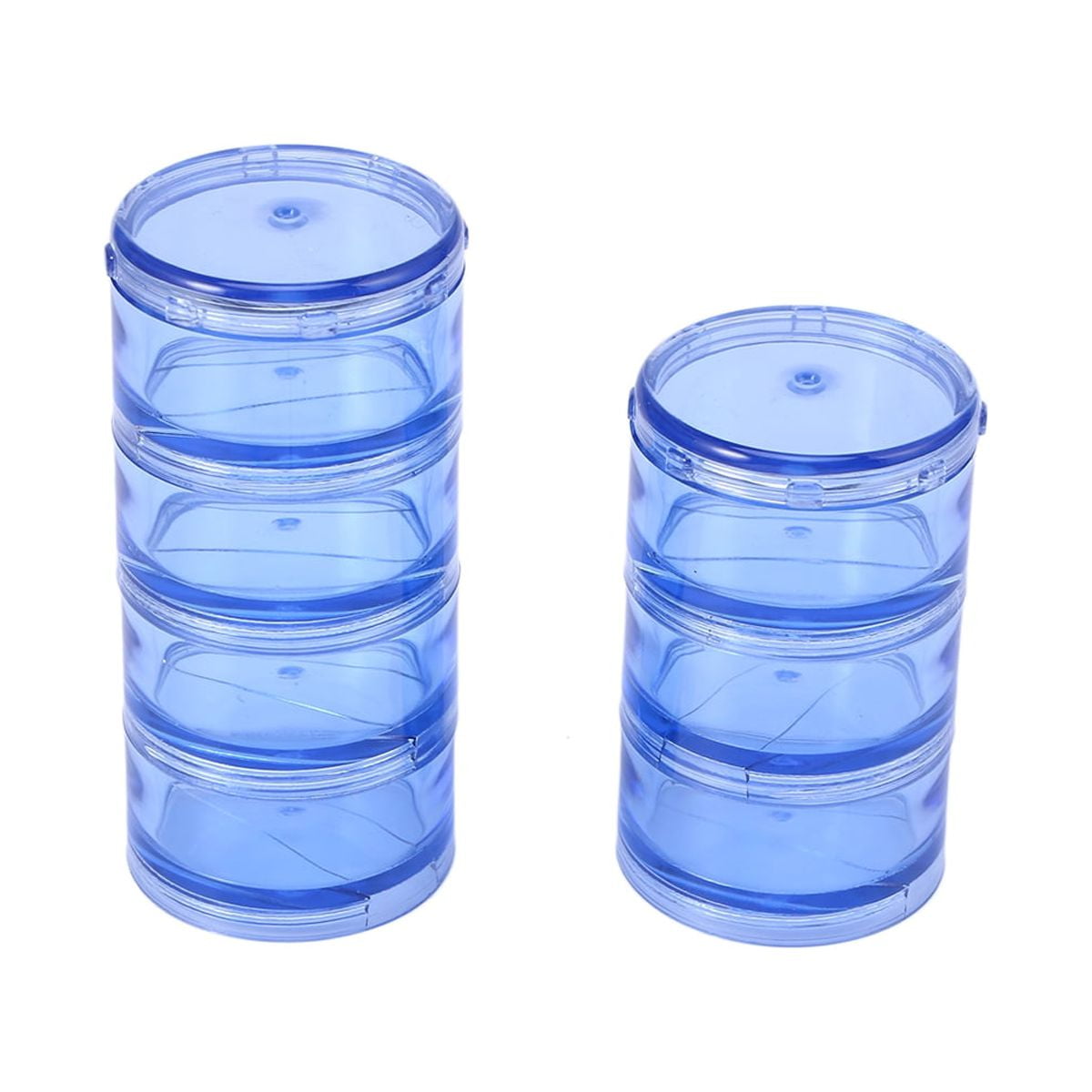 Round Pill Box, 1 Set Portable Cylindrical Medicine Box Plastic 7 Grids ...