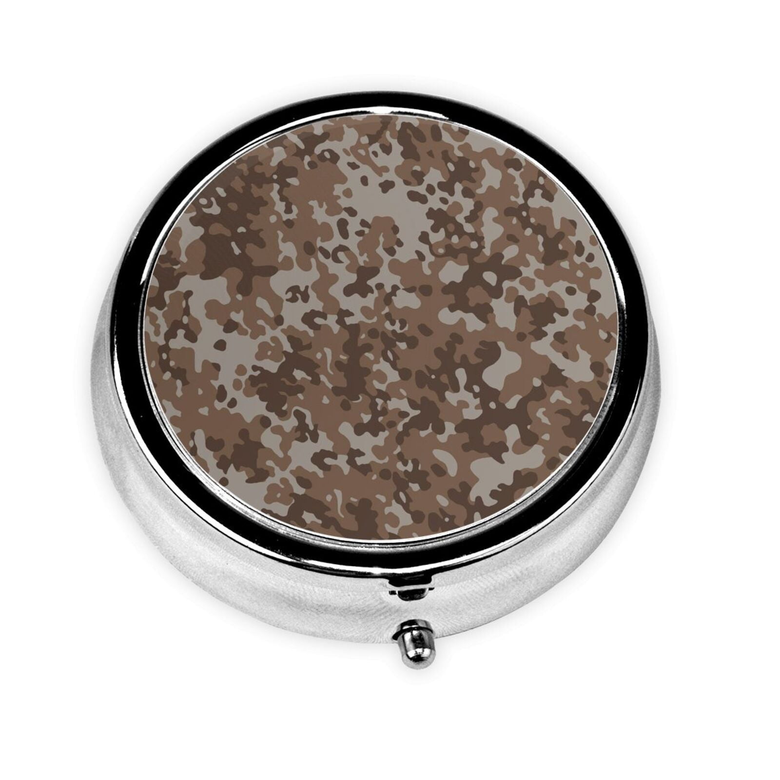 Round Pill Box 3 Compartment Medicine Pill Case Corps Camouflage ...