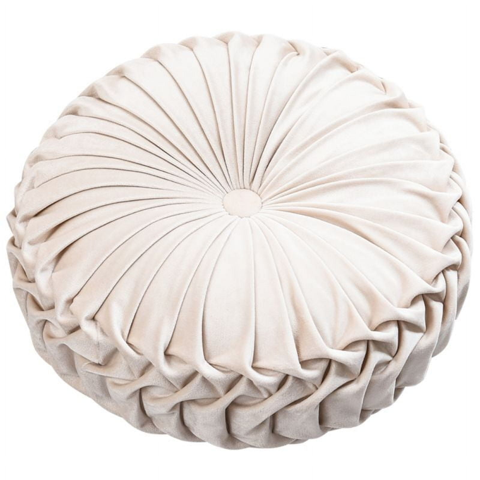 Round Pillows Velvet Pleated Circle Pillow Chair Cushion Floor Pillows ...