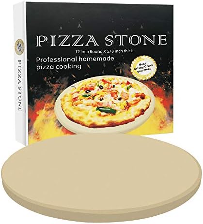 Round Pizza Stone (12 Inch) – Heavy Duty Cordierite Pan (Pizza Grilling ...