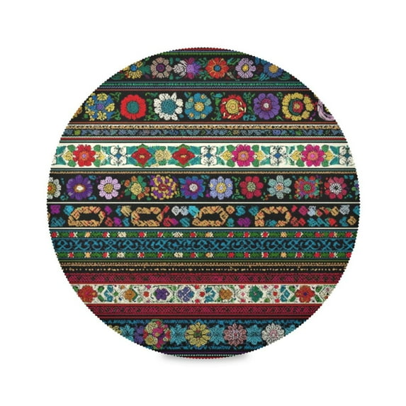 Round Placemat Heat Resistant & Wrinkle-Free Dining Table Decor ...