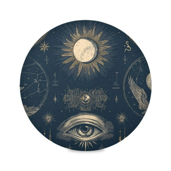 Round Placemat Heat Resistant & Wrinkle-Free Dining Table Decor ...