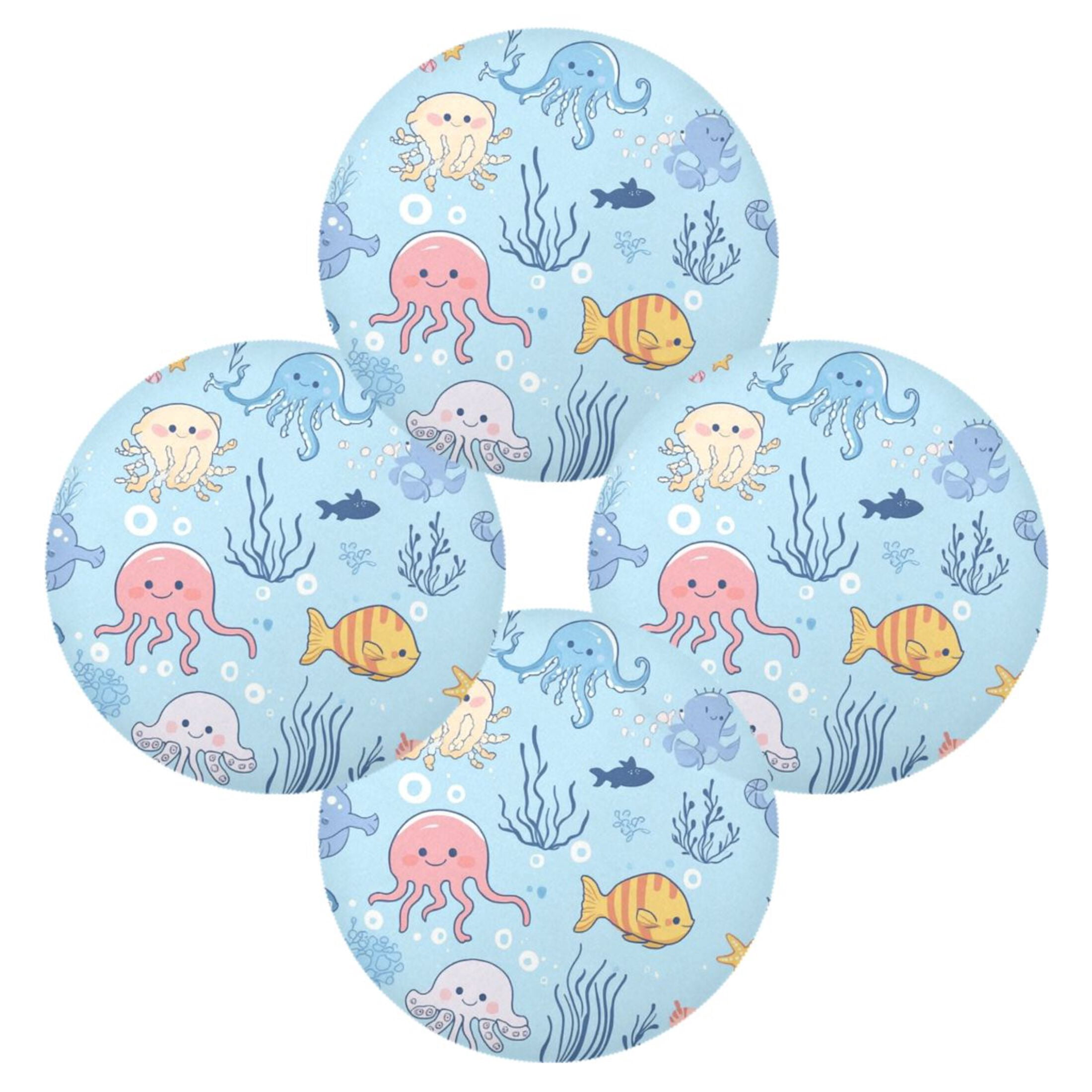 Round Placemat Set 15.4 Inch Diameter Table Mats Heat-Resistant ...