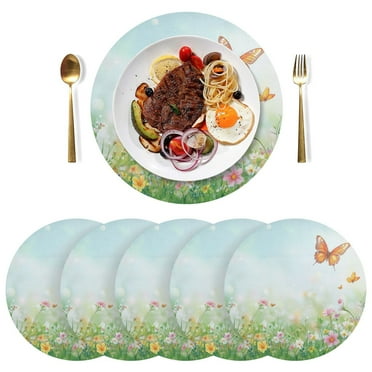 More Décor Dining Table Placemats, Washable Heat-Resistant PVC Vinyl ...