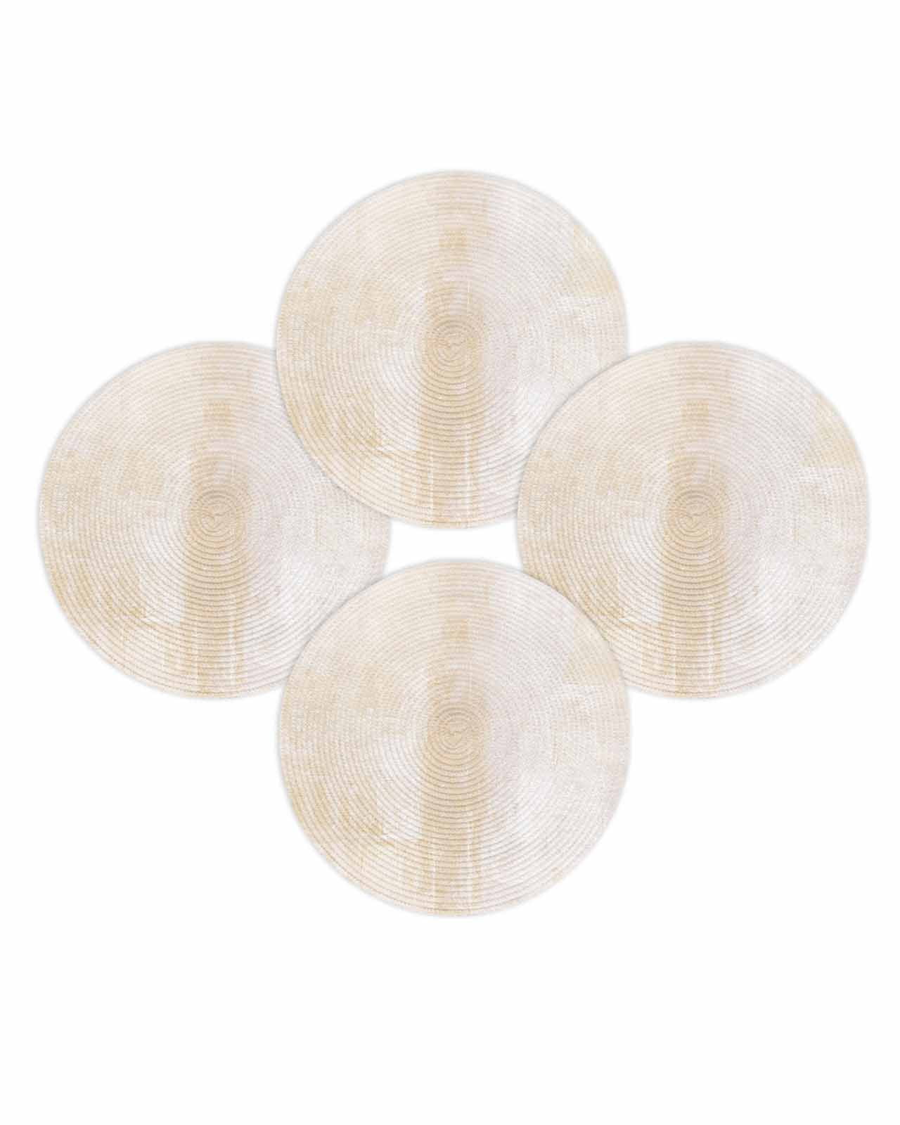 Round Placemats Set of 4 Cream Paint Place Mats Washable Woven Placemat ...
