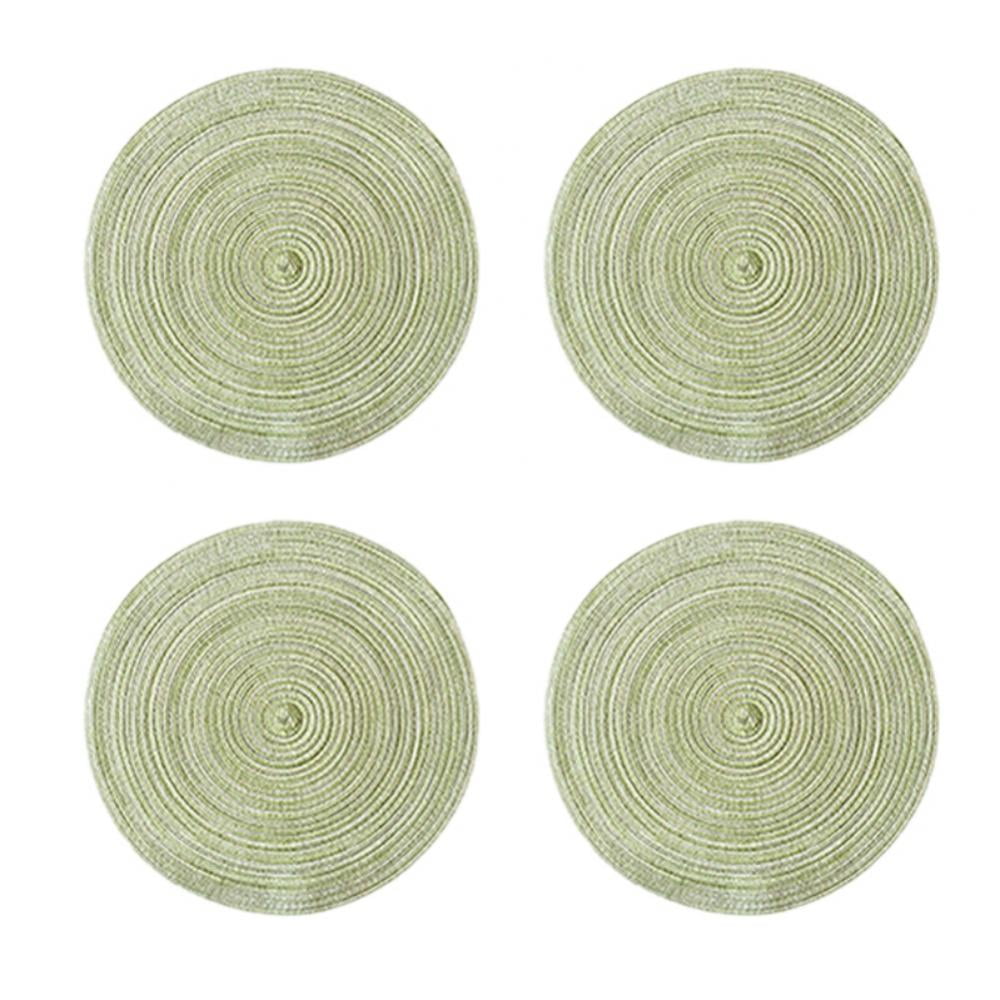 Popvcly Round Placemats Set of 4, Cotton Woven Table Mats for Dining ...