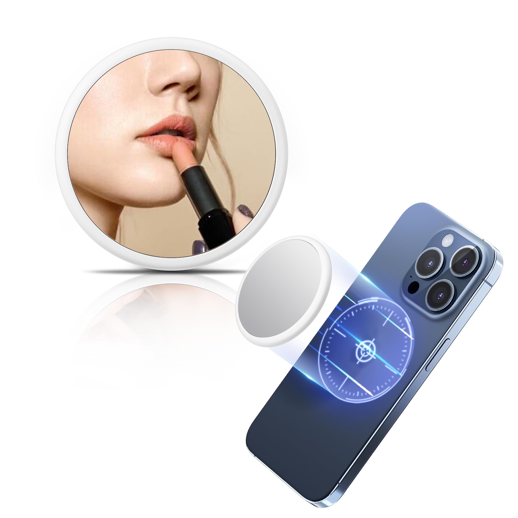 Round Plane Magnetic Phone Selfie Mirror,Phone Makeup Mirror Magsafe ...