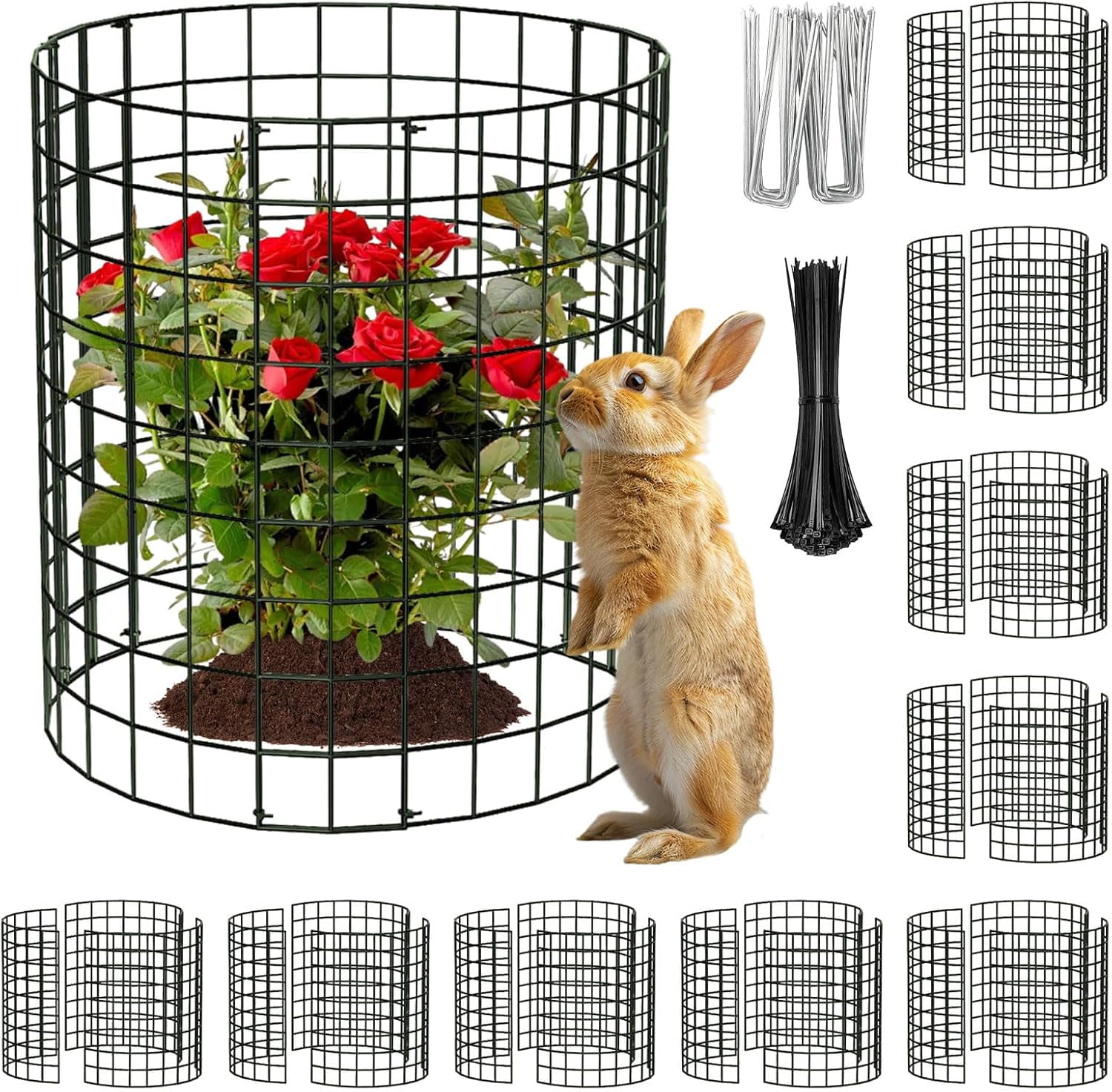 Round Plant Protector Cage in Metal Wire Mesh for Garden Protecting ...