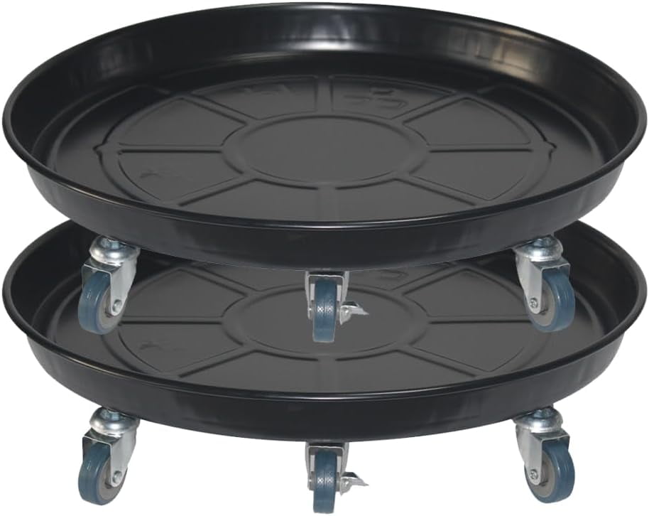 Round Plant Stand with Lockable Wheels, Heavy Duty for Indoor Outdoor ...