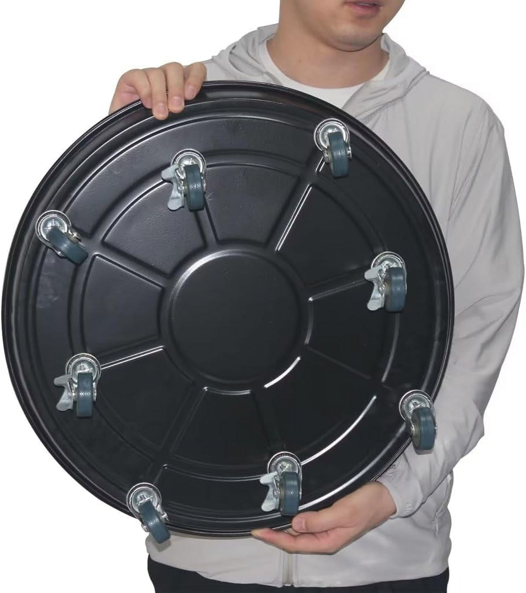 Round Plant Stand with Lockable Wheels, Heavy Duty for Indoor Outdoor ...