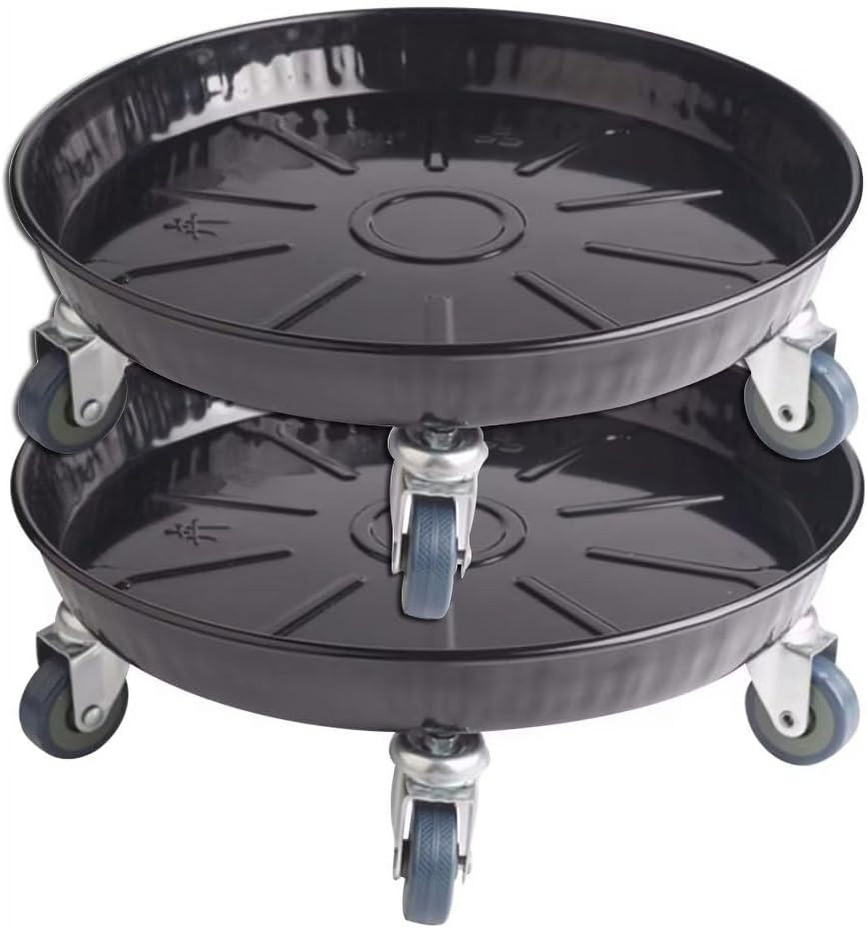 Round Plant Stand with Lockable Wheels, Heavy Duty for Indoor Outdoor ...