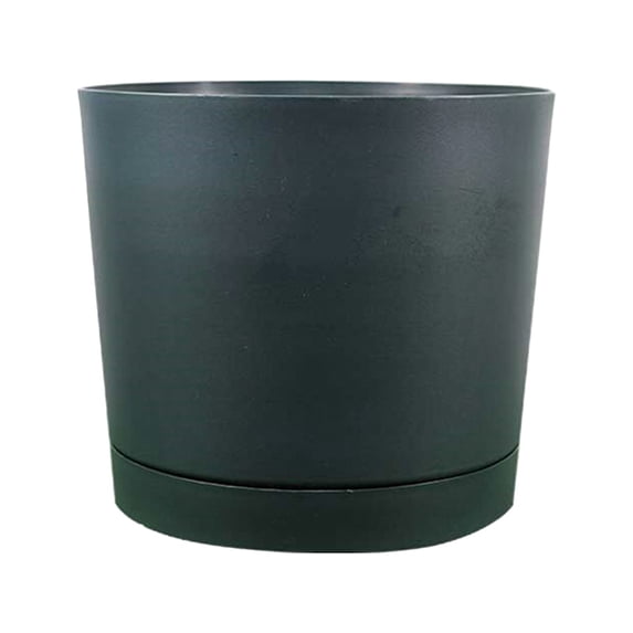 Round Planter with Saucer Tray, 10 Inch Modern Flower Pot with Drainage ...