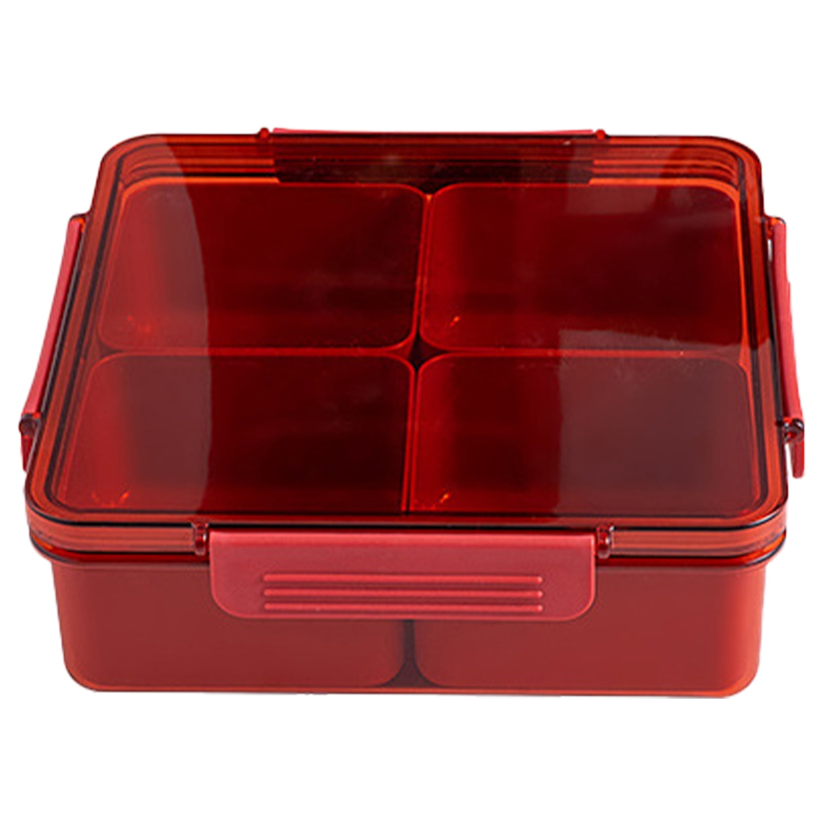 Round Plastic Divided Serving Tray with Lid 4/5 Individual Dishes Food ...