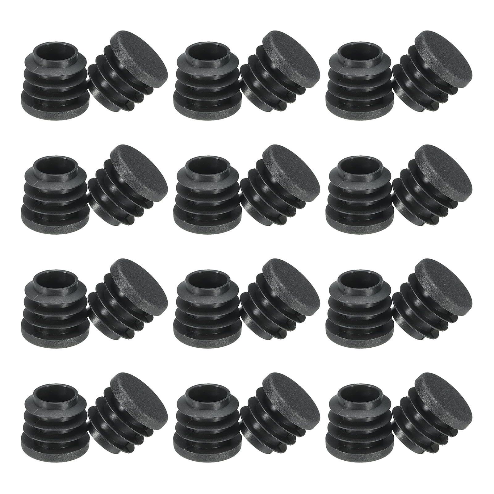 Round Plastic Hole Plug 3/4inch, Pipe Tubing End Cap, Black 24 Pack ...