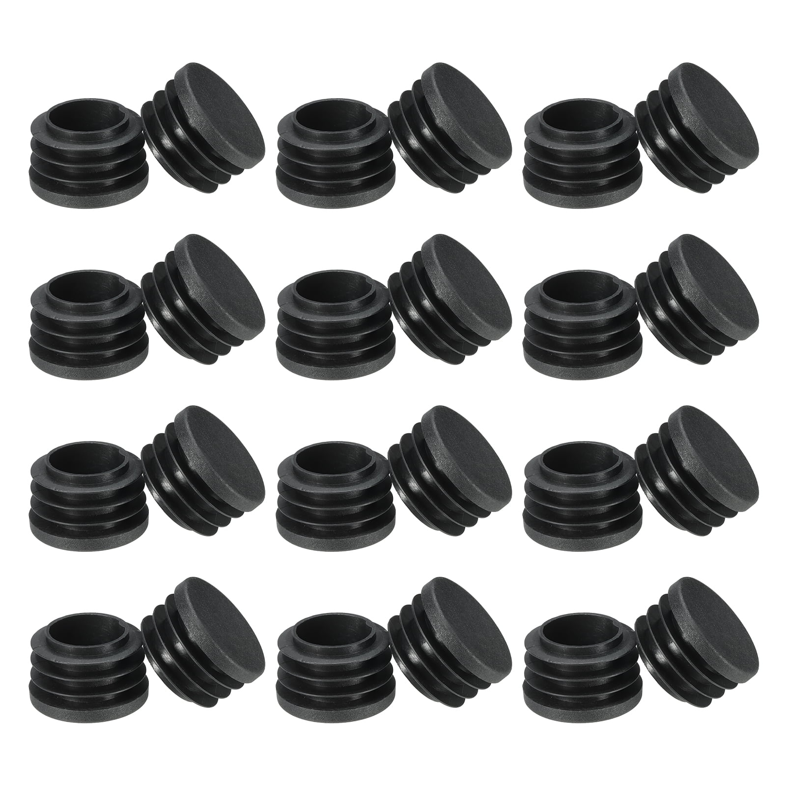 Round Plastic Hole Plugs 1-1/4inch, Pipe Tubing End Cap, Black 24 Pack ...