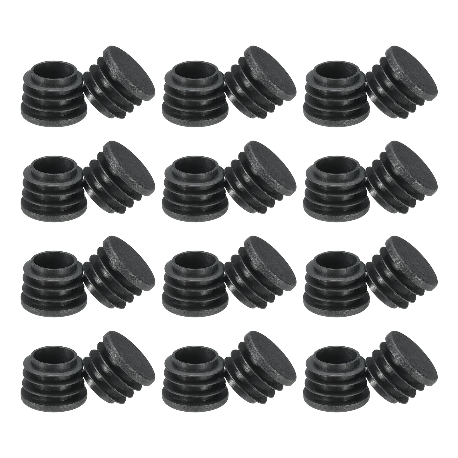 Round Plastic Hole Plugs 15/16inch, Pipe Tubing End Cap, Black 24 Pack ...