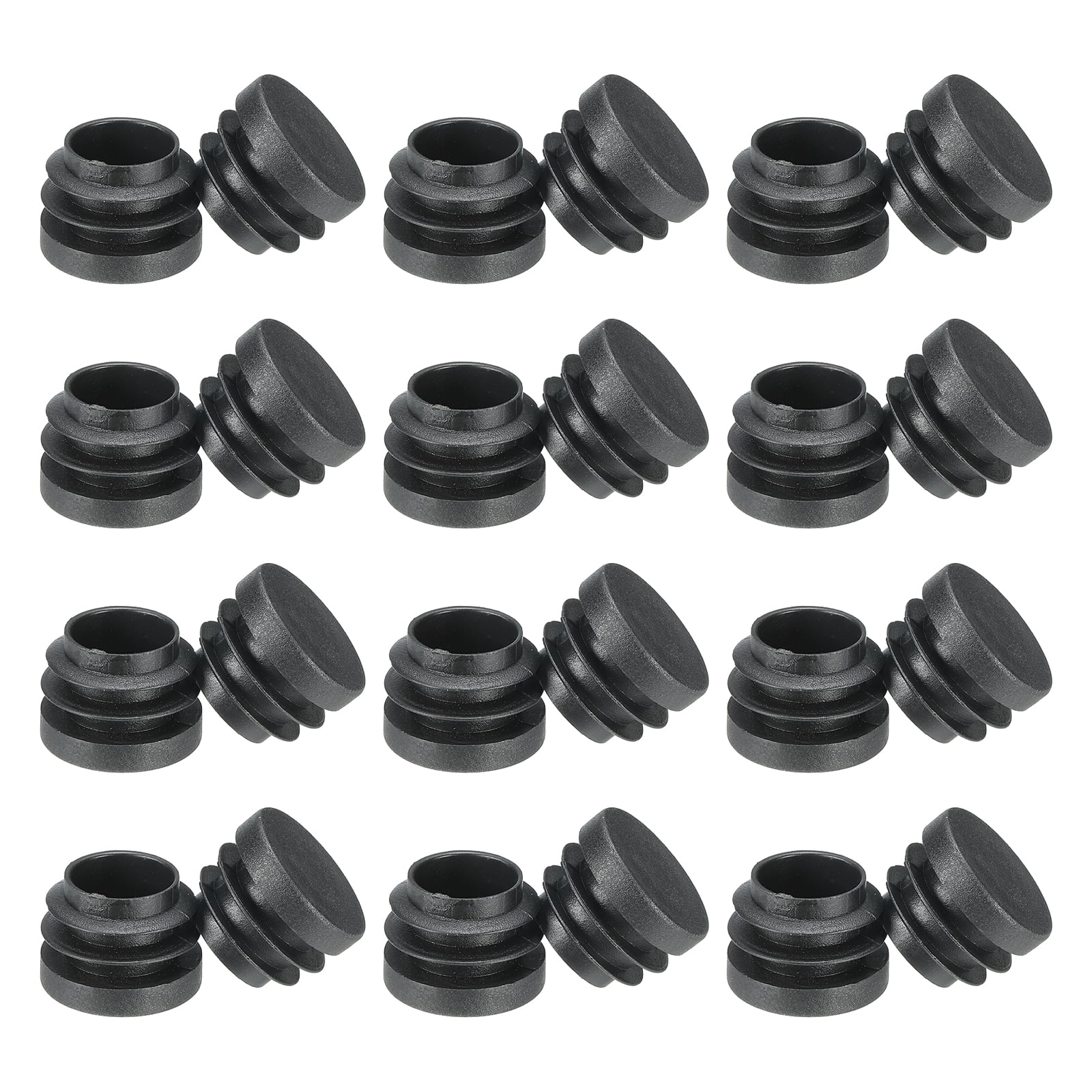 Round Plastic Hole Plugs 1inch, Pipe Tubing End Cap, Black 24 Pack ...