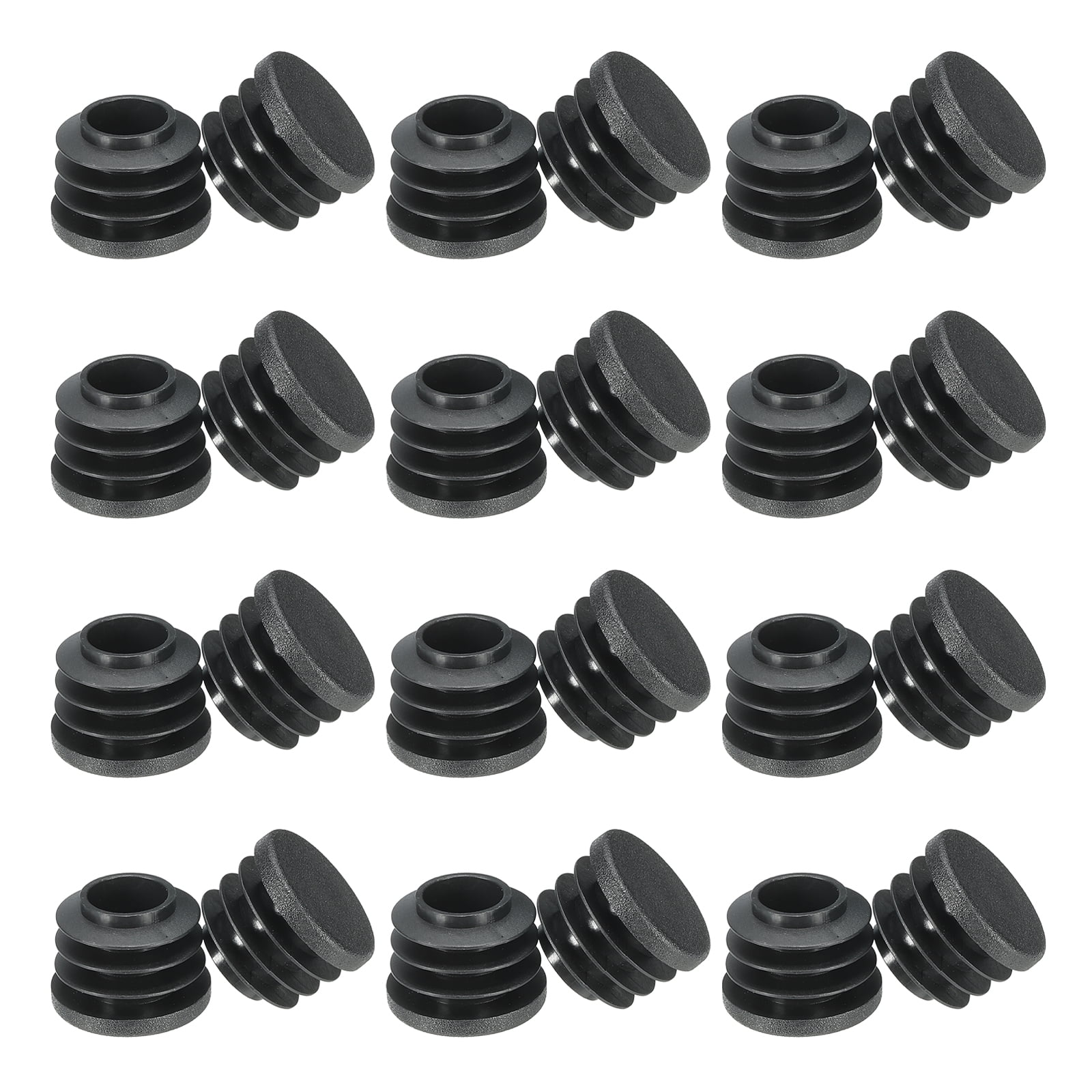 Round Plastic Hole Plugs 7/8inch, Pipe Tubing End Cap, Black 24 Pack ...