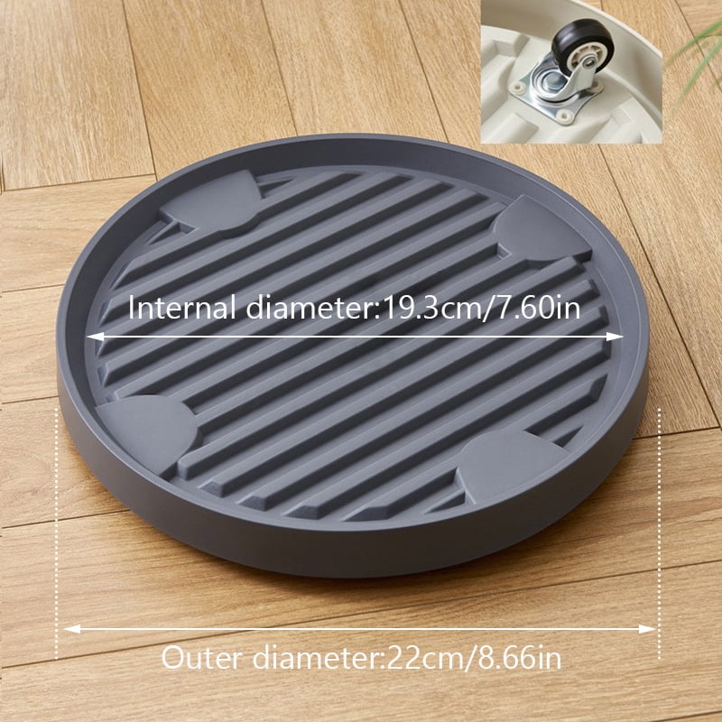 Round Plastic Planter Tray With Wheels Removable Garden Plant Trays ...