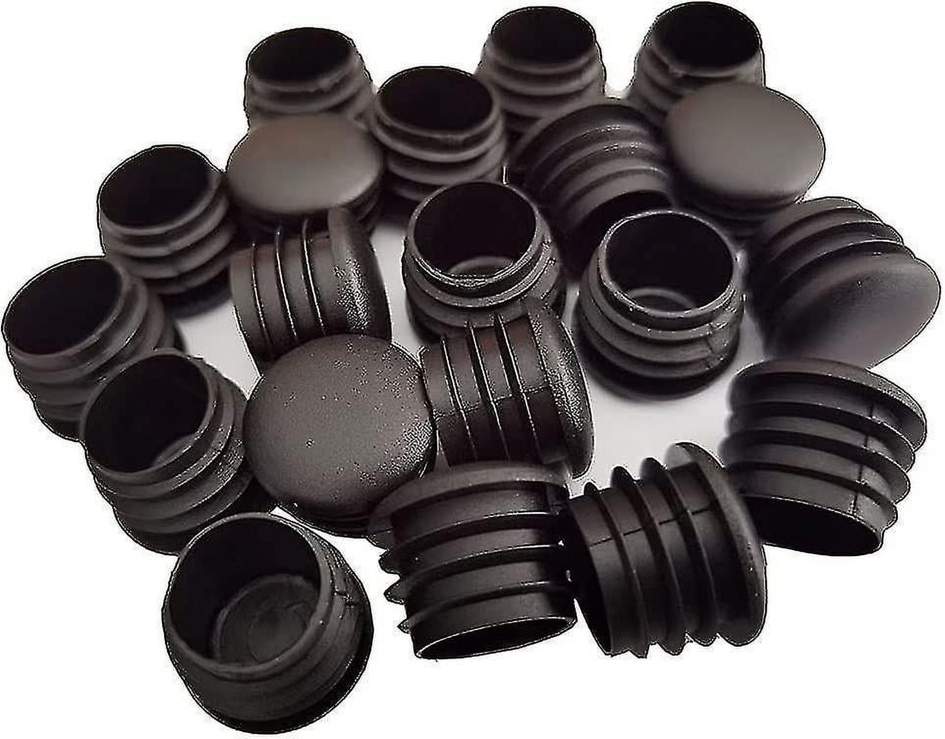 Round Plastic Plug, 20 Pcs Black Tube End Plug Chair Glides Round End ...