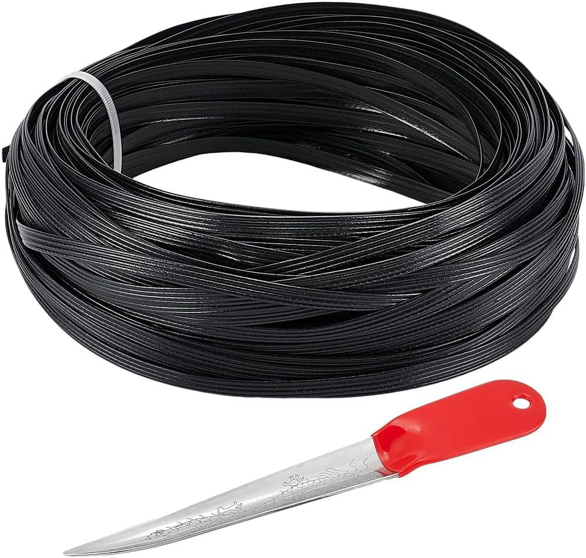 Round Plastic Rattan Wicker Strips with 420 Stainless Steel Woven ...