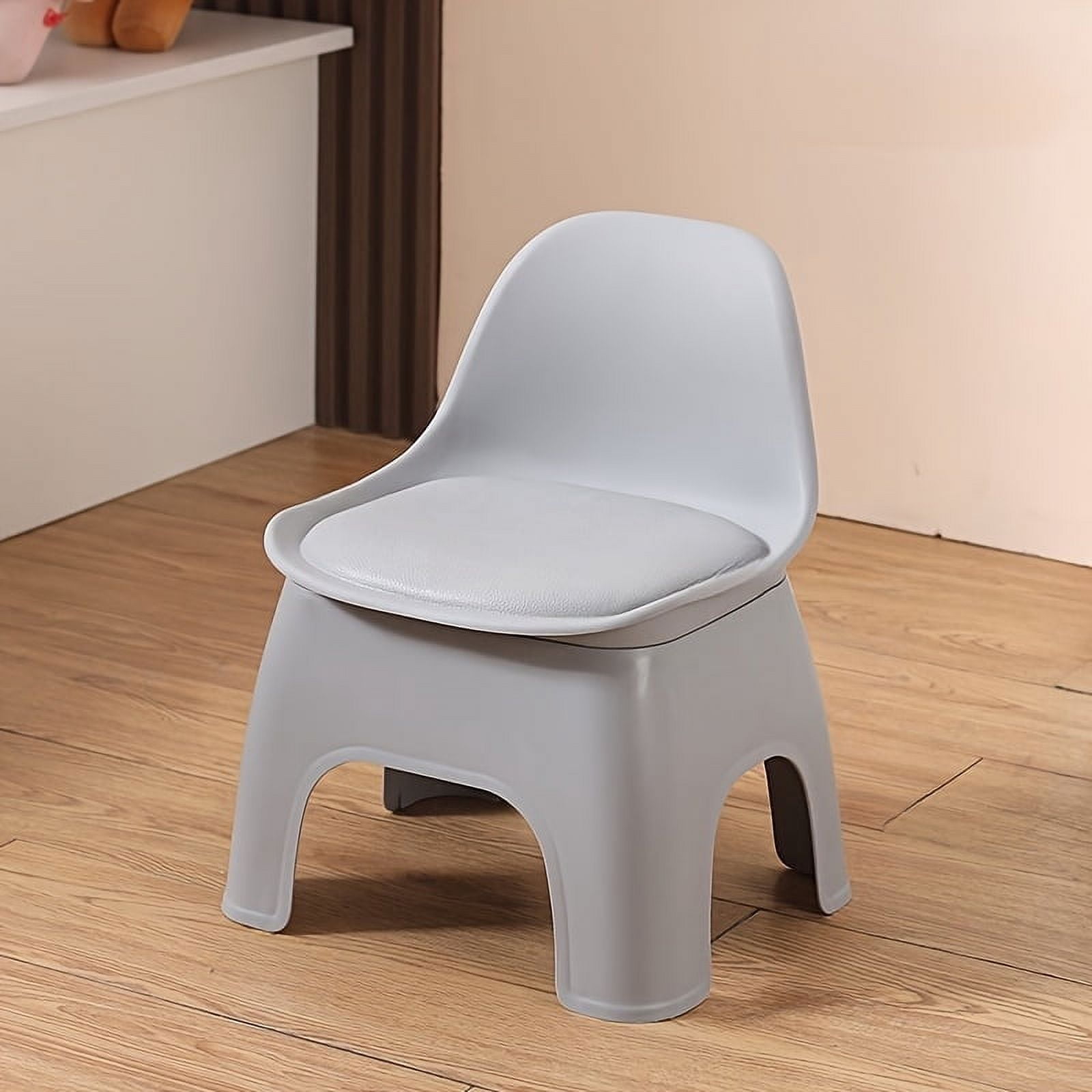 Round Plastic Stool Chairs with Backrest - Portable, Thickened, Non ...