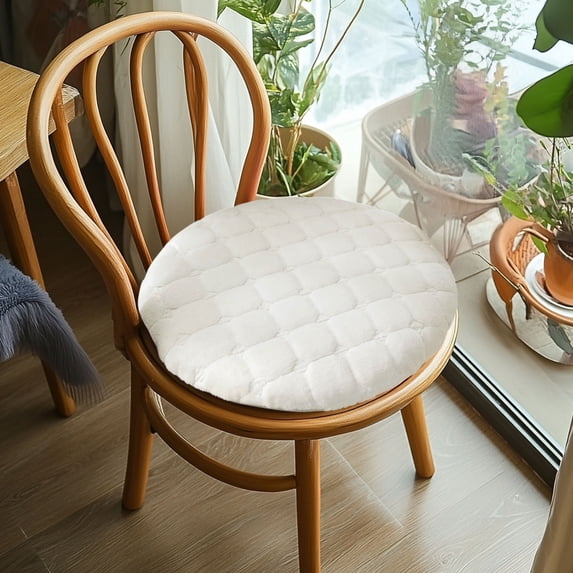 Round Plush Chair Cushion for Office and Home - Soft Flock Fabric ...