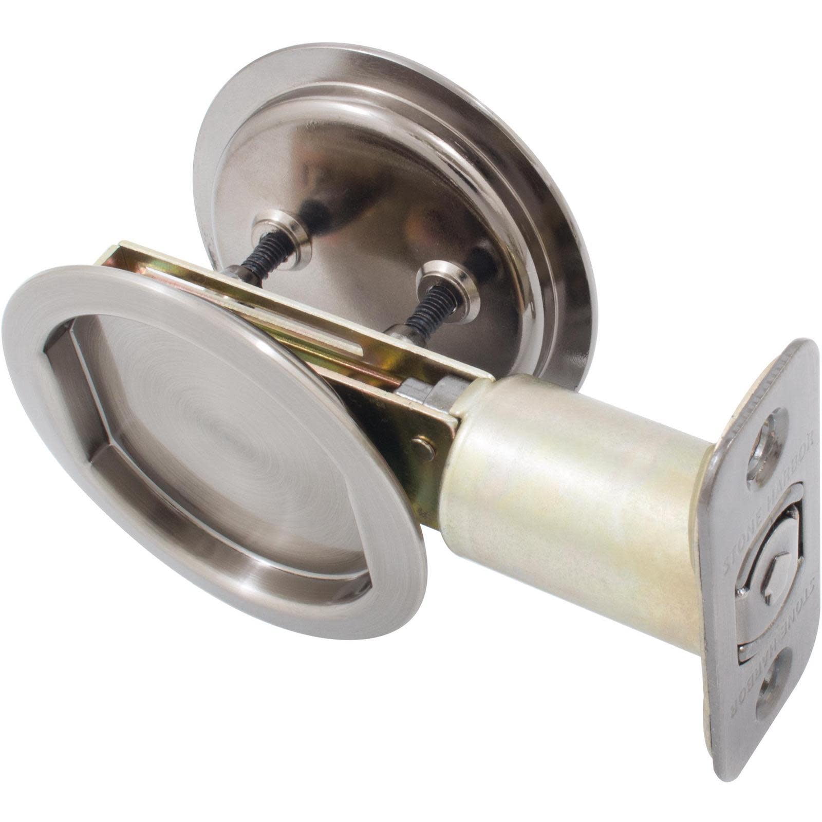 Round Pocket Door Lock, Passage (Hall/Closet) Latch, 2-3/4" Backset ...