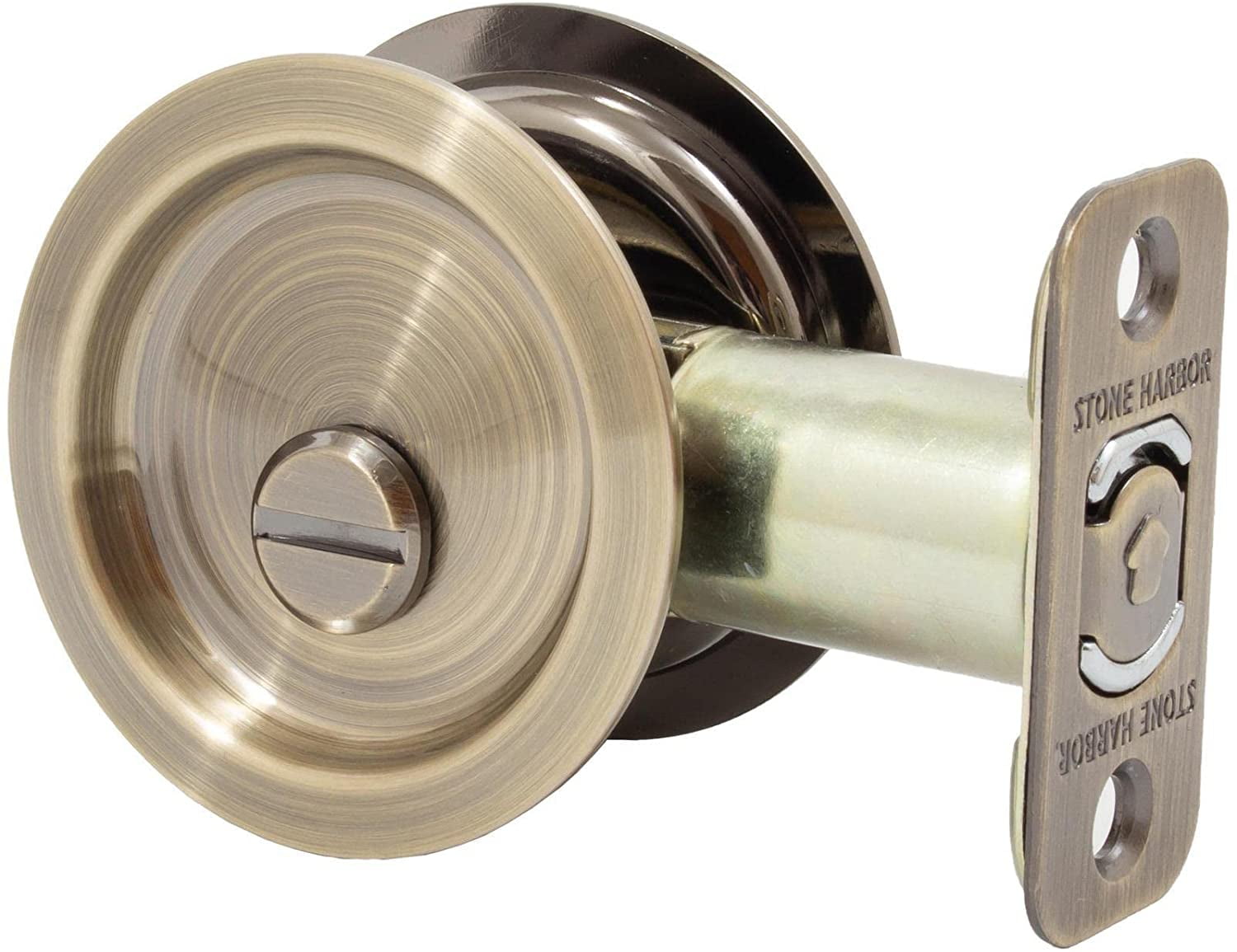 Round Pocket Door Lock, Privacy (Bed/Bath) Latch, 2-3/8" Backset, RCL ...